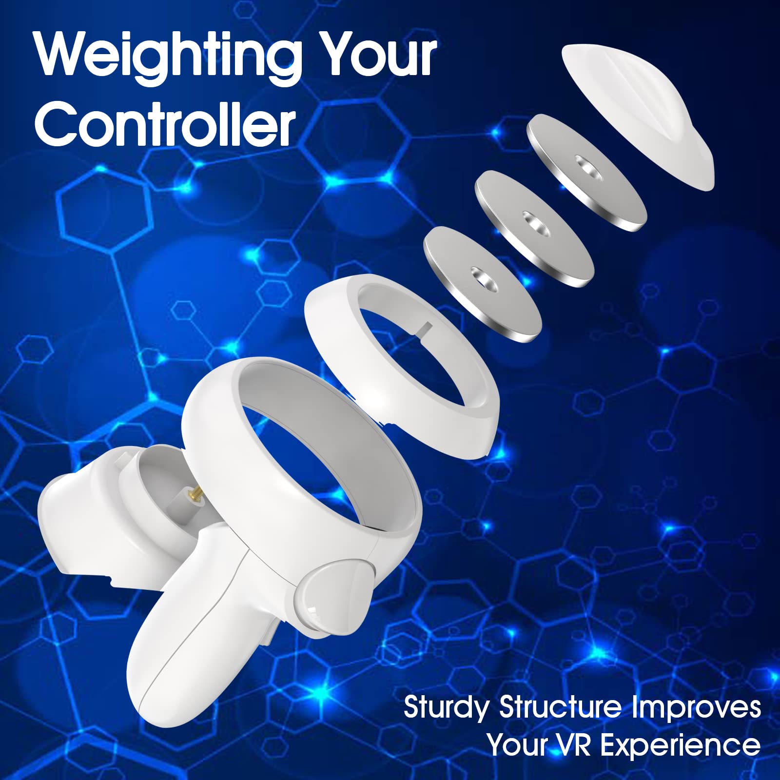 Weight Dumbbell for Oculus Quest 2, Adjustable Controller Weight Dumbbell Works Great for All VR Exercise & Game, VR Fitness Accessories for Quest 2(Controllers Not Included)