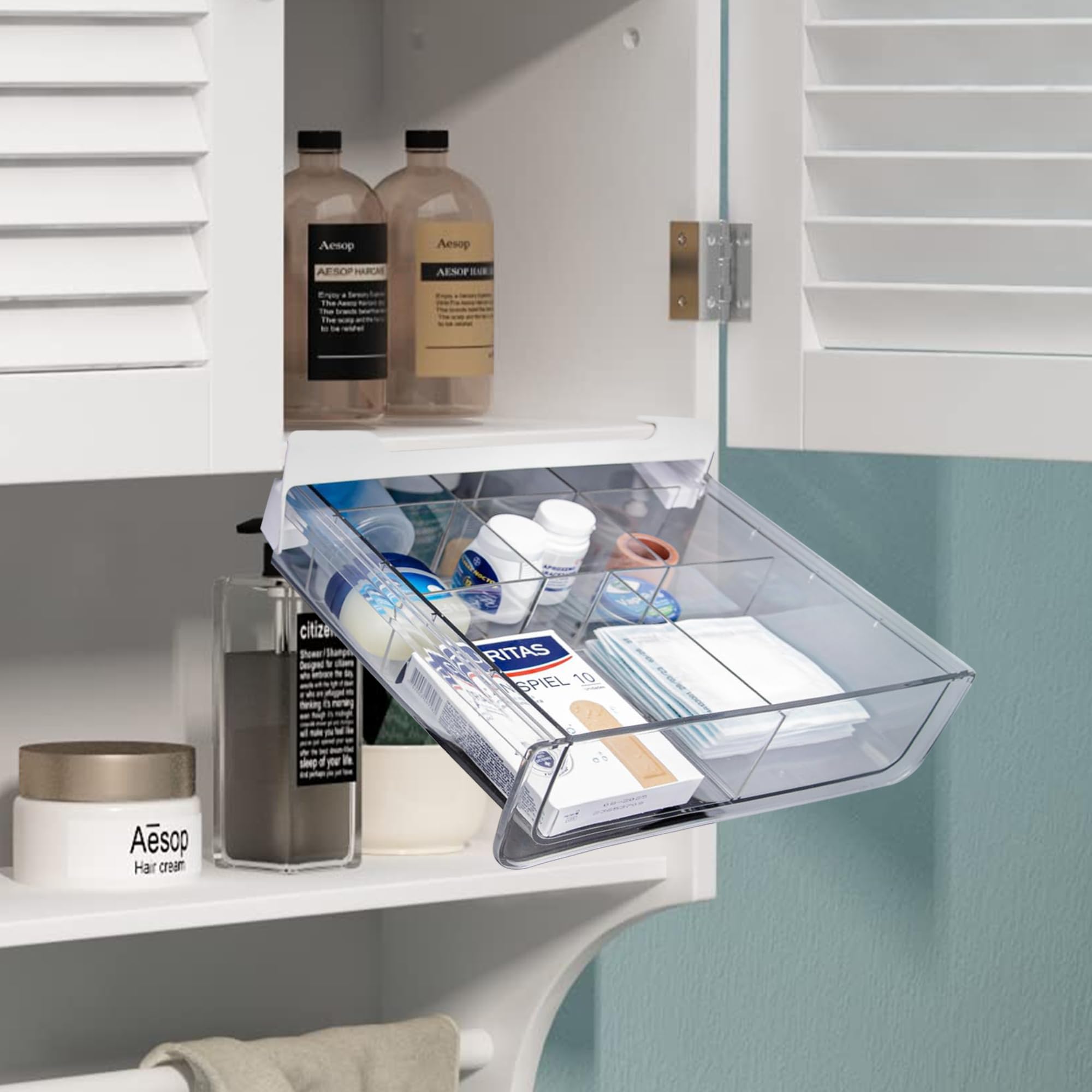 Pull Out Under the Shelf Drawer For Kitchen Cabinets | Easy To Install Cabinet Caddy Tea Coffee Cookware Organizer | Convert Your Pantry Shelf With Drawers Adding Storage Space To Your Cupboard.
