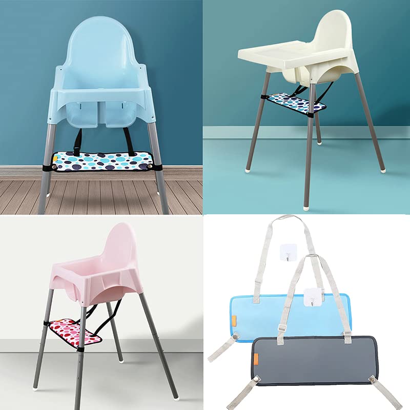ZYSM High Chair Footrest, Portable Adjustable Non-Slip 600D Polyester Fiber Ice Silk Fabric Foot Rest, Knitting Footrest Compatible with Ikae Baby HighChair Accessories (Blue), 1.0 Count