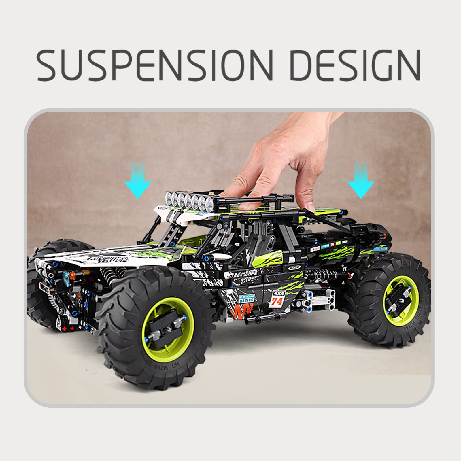 Mould King 18002 RC Climbing Car Building Kits for Boys, 1879 Pieces MOC Building Blocks 4X4 Off-Road Truck Model Sets, Stem Remote Control Car Bricks Toys for Kids