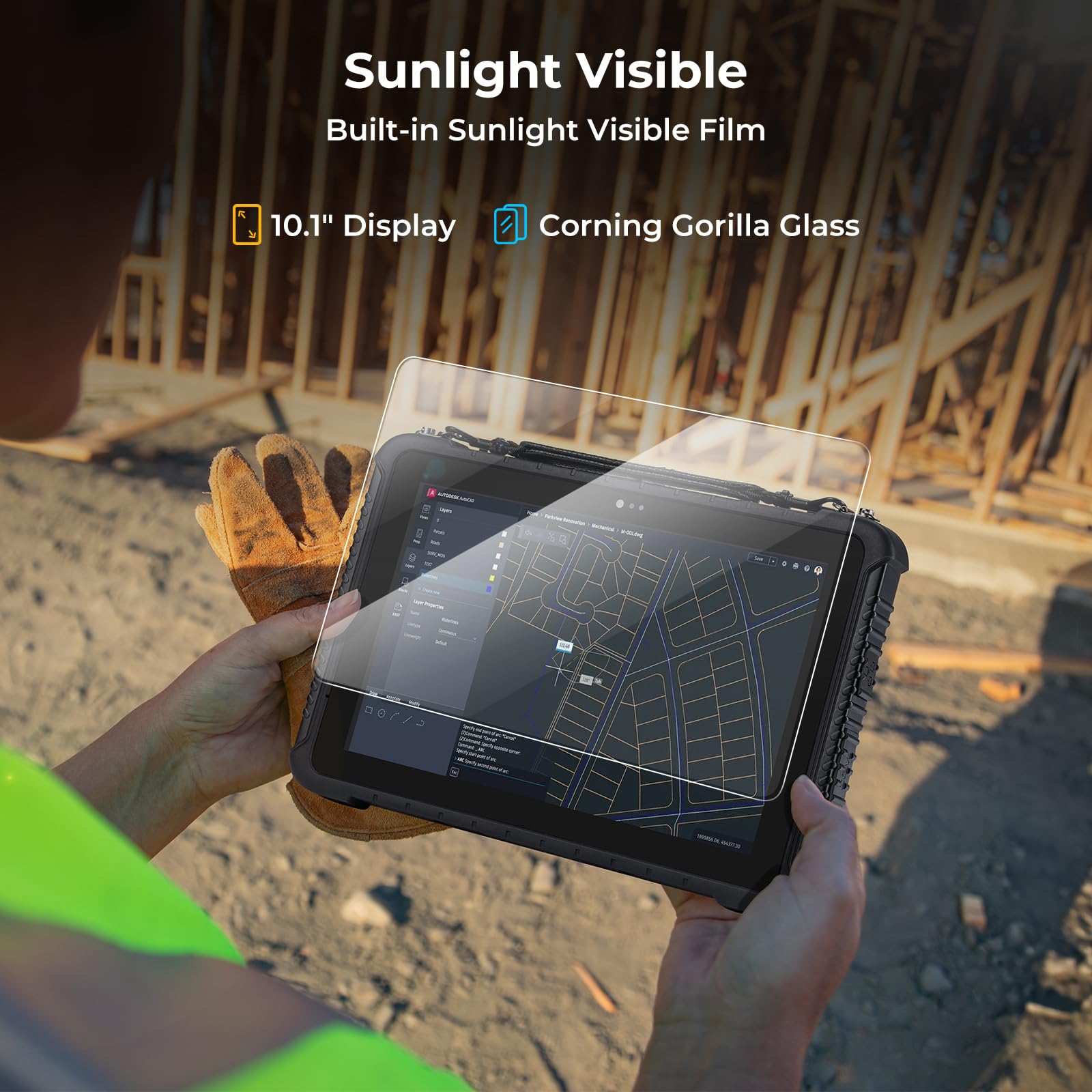 MUNBYN Rugged Tablet IRT08, 10.1 inch Windows Tablet, Windows 11 Pro, 8GB+128GB, Intel N5100,Sunlight Readable, 4G LTE GPS Heavy Duty Industrial Outdoor Work Tablet PC, BT5.1 Wi-Fi for Workers 2024