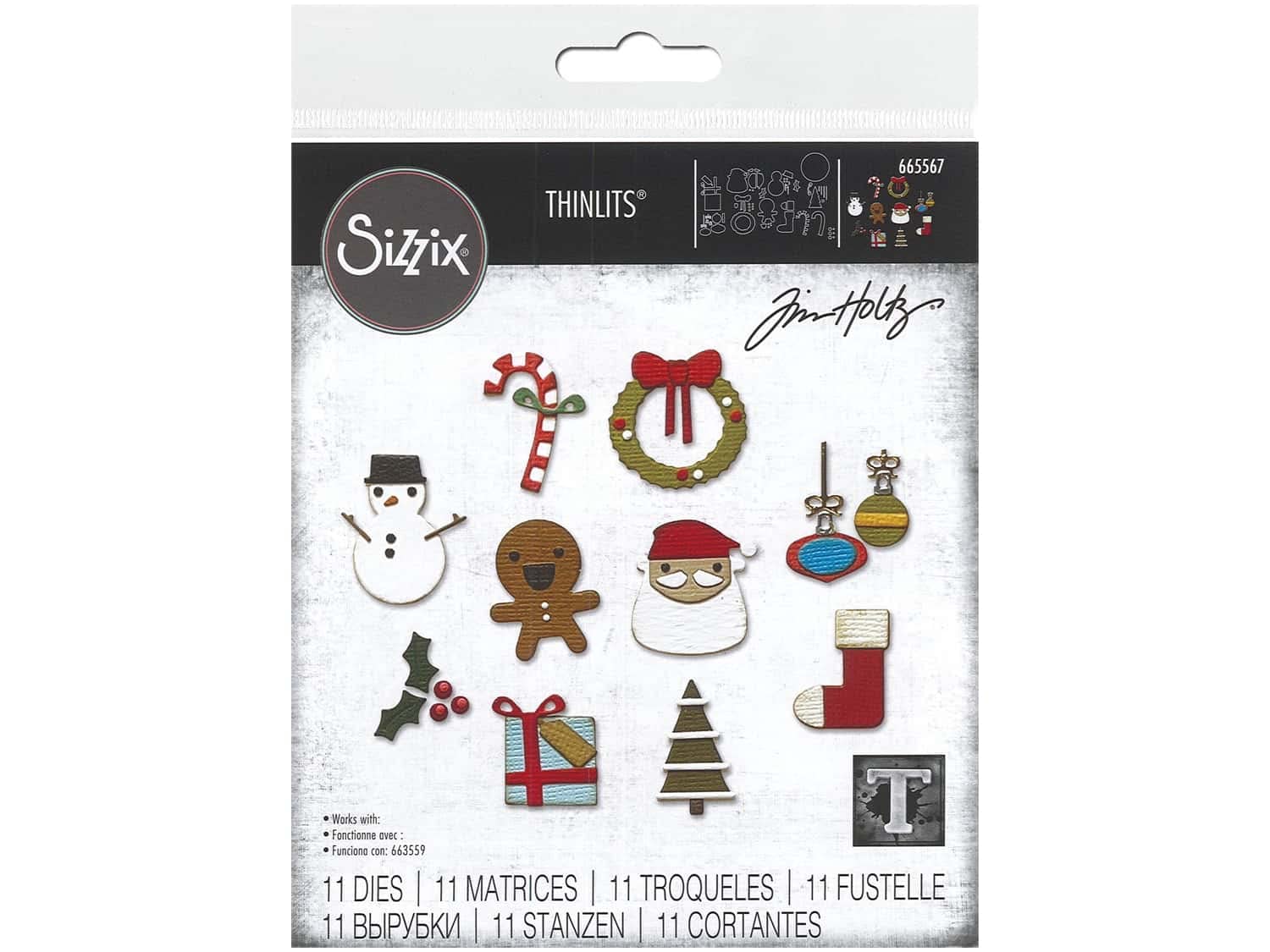 Sizzix Christmas Thinlits Die Set Christmas Minis by Tim Holtz