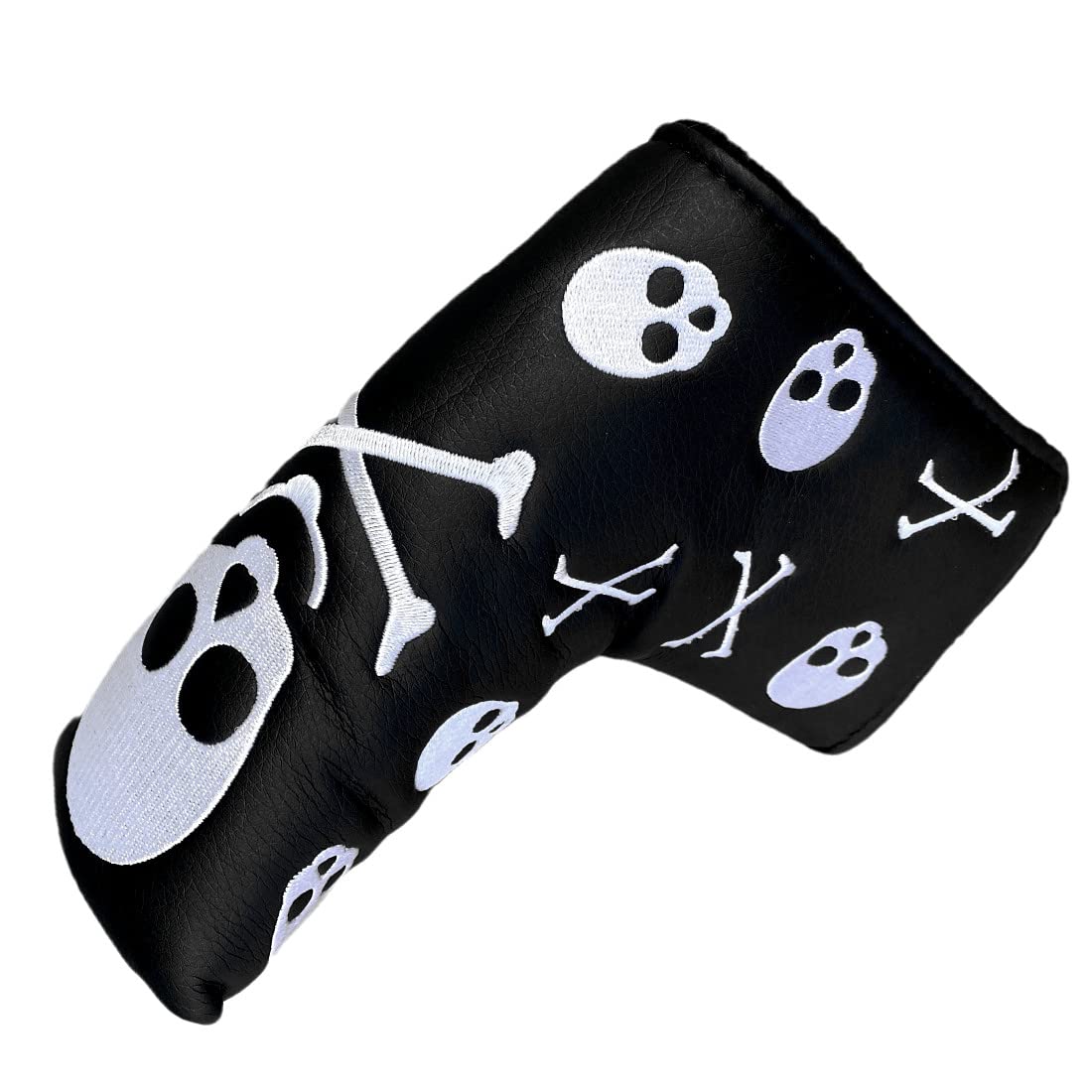 Skull and Cross Bone Golf Putter Cover Headcover Blade Putter Head Cover in Black fits for Scotty Cameron Neowport Putter Width Under 1.5β