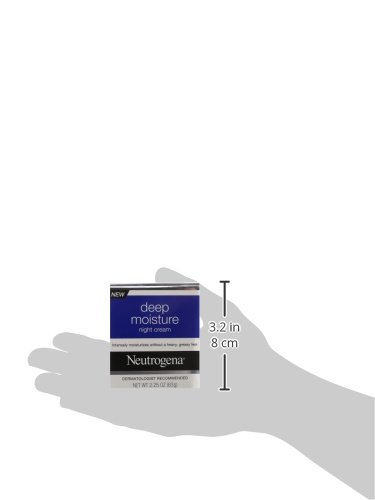 Neutrogena Deep Moisture Night Cream with Glycerin & Vitamin D3, Facial Moisturizer for Dry Skin with Shea butter, Glycerin, Vitamin D3, Non Greasy & Non Comedogenic, 2.25 oz