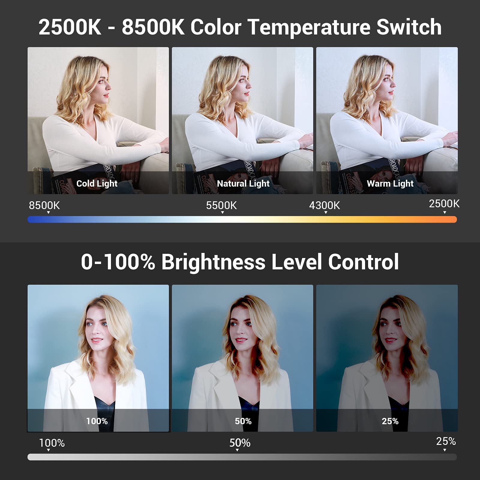 SmallRig RGB Video Light Panel Magnetic, LED Camera Light 360¡ã Full Color LED Light (Gray)