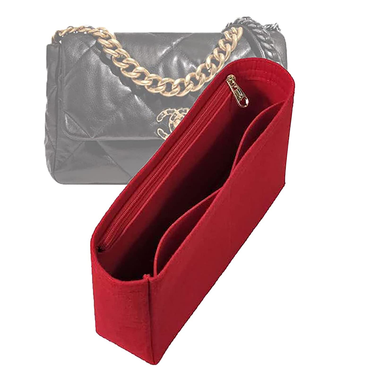 Xilkoze Bag Organizer Insert Slim,Purse Organizer Insert for Handbags,for Chanel 19 Packs Inner Bladder Bag Storage Finishing Bag Leboy Inner Bladder Bag