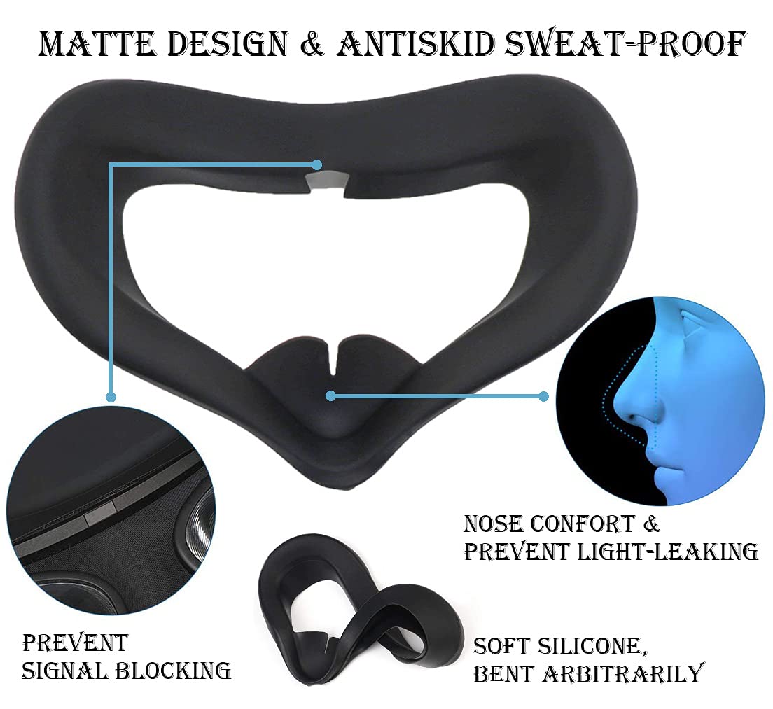Silicone Controller Grip Cover and Face Cover, VR Quest 2 Accessories