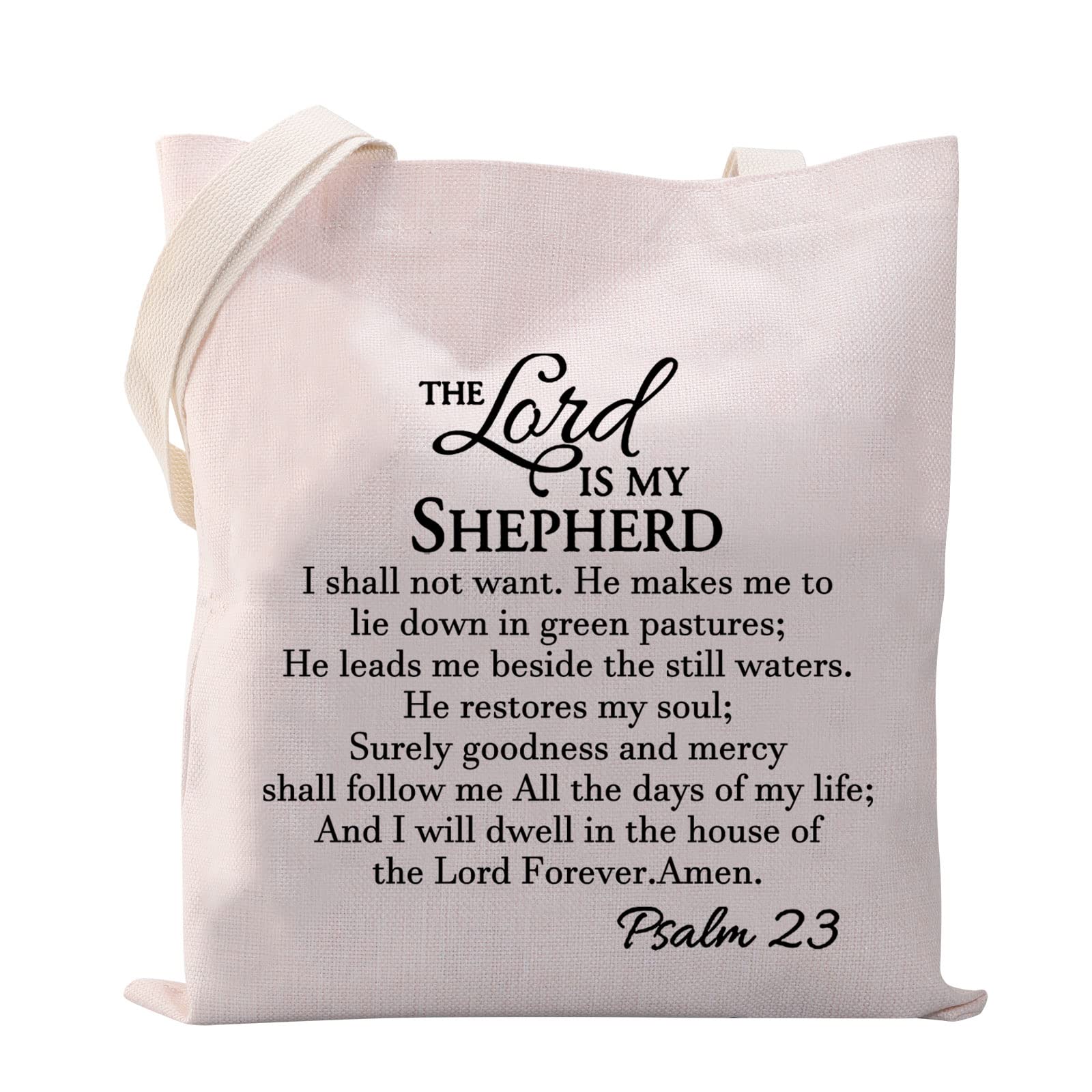 VAMSII Psalm 23 Gifts Tote Bag the Lord is My Shepherd Shoulder Bag Bible Verse Tote Bag Christian Shopping Bags (the Lord is My tote)