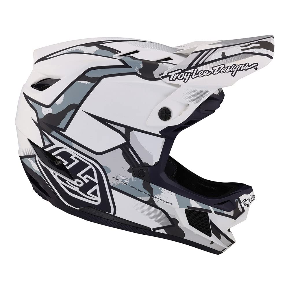 Troy Lee Designs Downhill D4 Composite Matrix Camo Full Face Bicycle Helmet for Max Ventilation Lightweight MIPS EPP EPS Racing Downhill BMX MTB DH - Adult Mens Womens Unisex (White, SM)