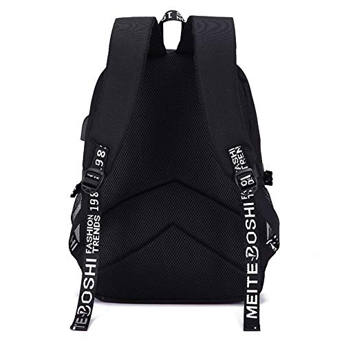 SCP Foundation Backpack USB Charging Laptop Bagpack Cartoon Bookbag Oxofrd Travel Daypacks (b)