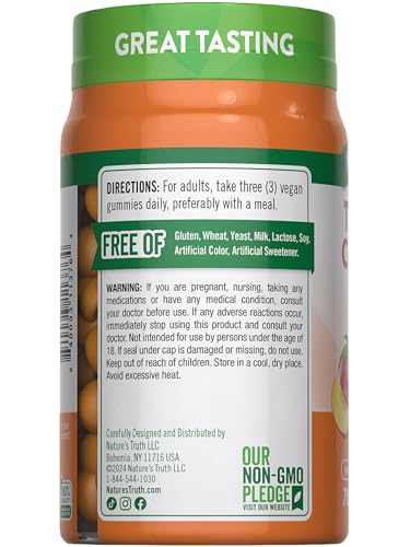 Nature's Truth Turmeric and Ginger Gummies | 70 Count | Peach Flavor | Vegan, Non-GMO, & Gluten Free Supplement