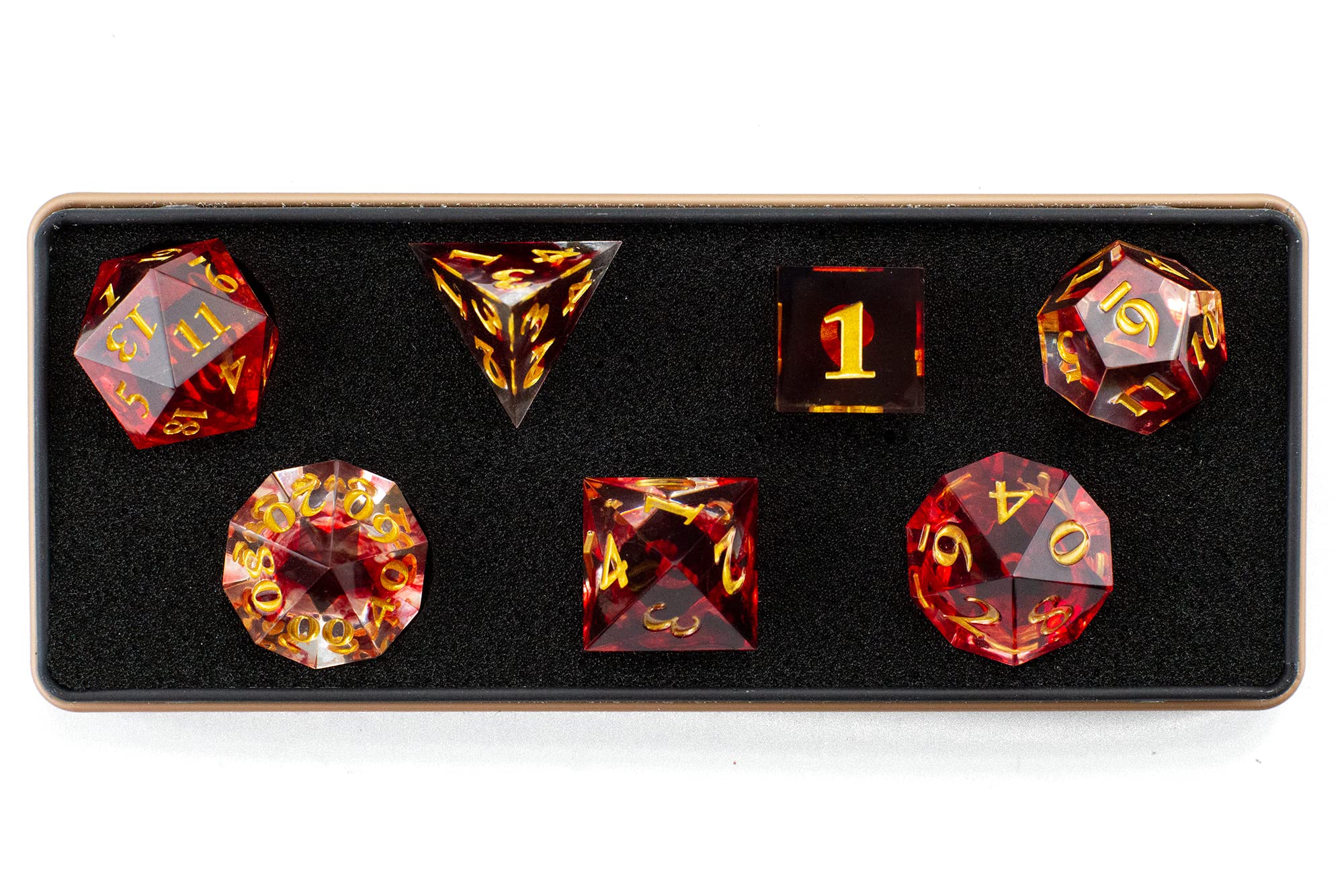 Vovotuzzi Role Playing DND Dice Dungeons and Dragons Handcrafted Dice Set with Metal Box, Great Gift Option for Role Play Game Players(Blue Purple)