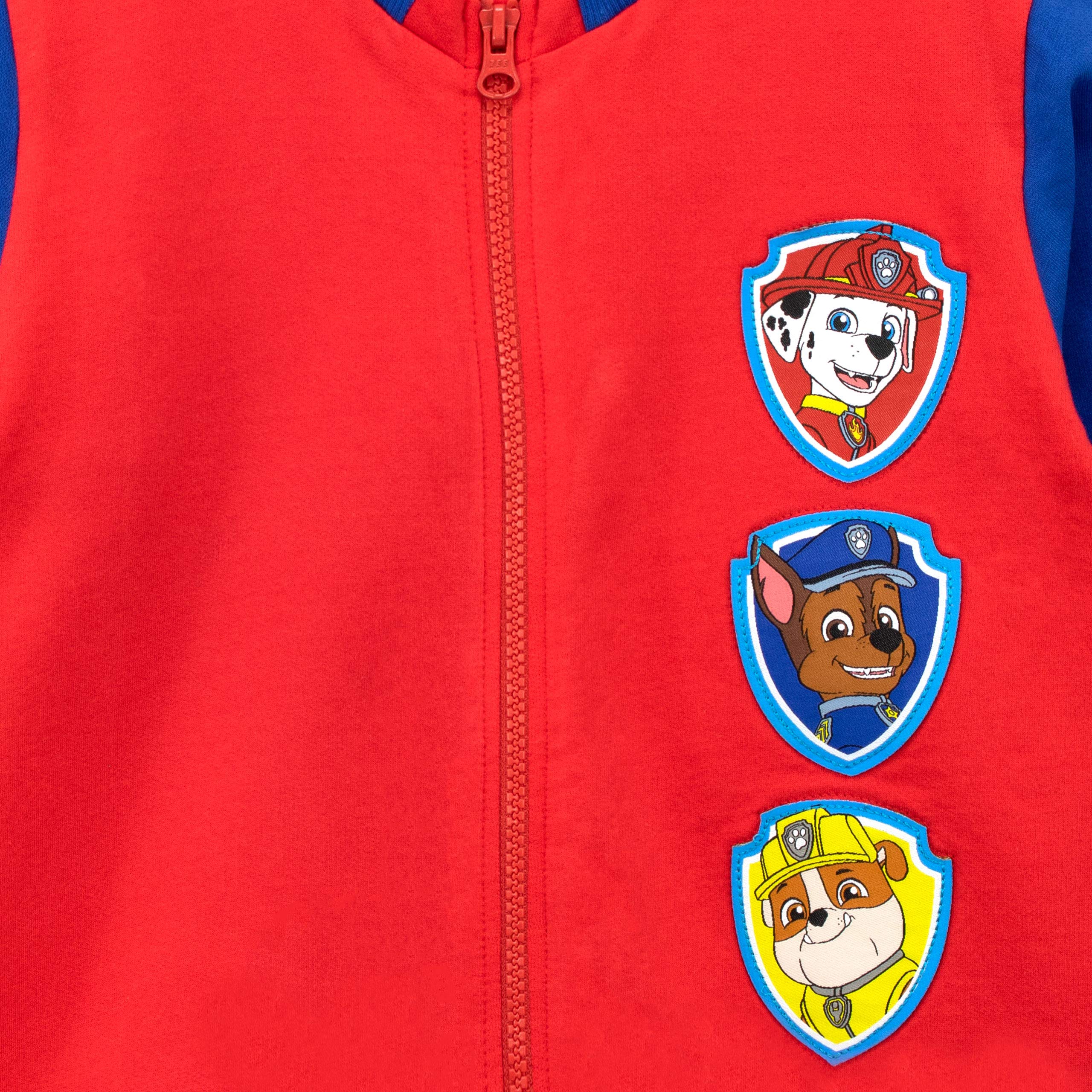 Paw Patrol Jacket | Jackets for Boys | Chase Rubble Marshall | Kids Zip Up Sweater Size 8 Red