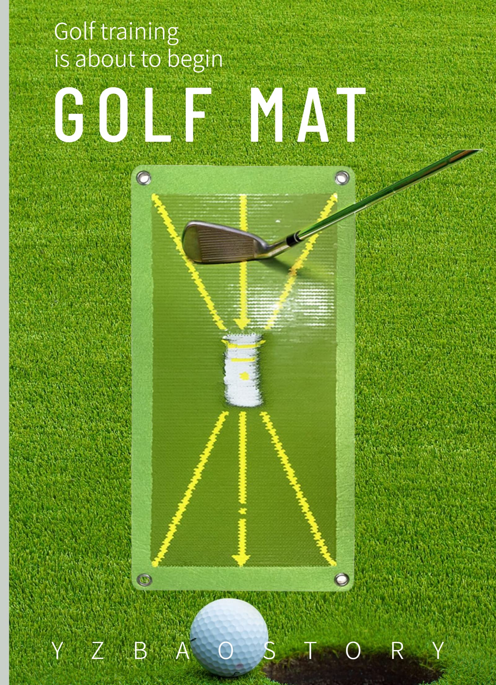 yzbao Golf Training Mat For Swing Detection Batting With 3 Balls| Indoor/Outdoor Mat| Aids That Instantly Displays The Path, Green-3