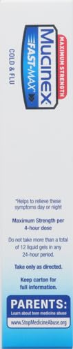 Mucinex Maximum Strength Fast-Max Cold & Flu All-In-One Liquid Gels, 16ct (Packaging May Vary)