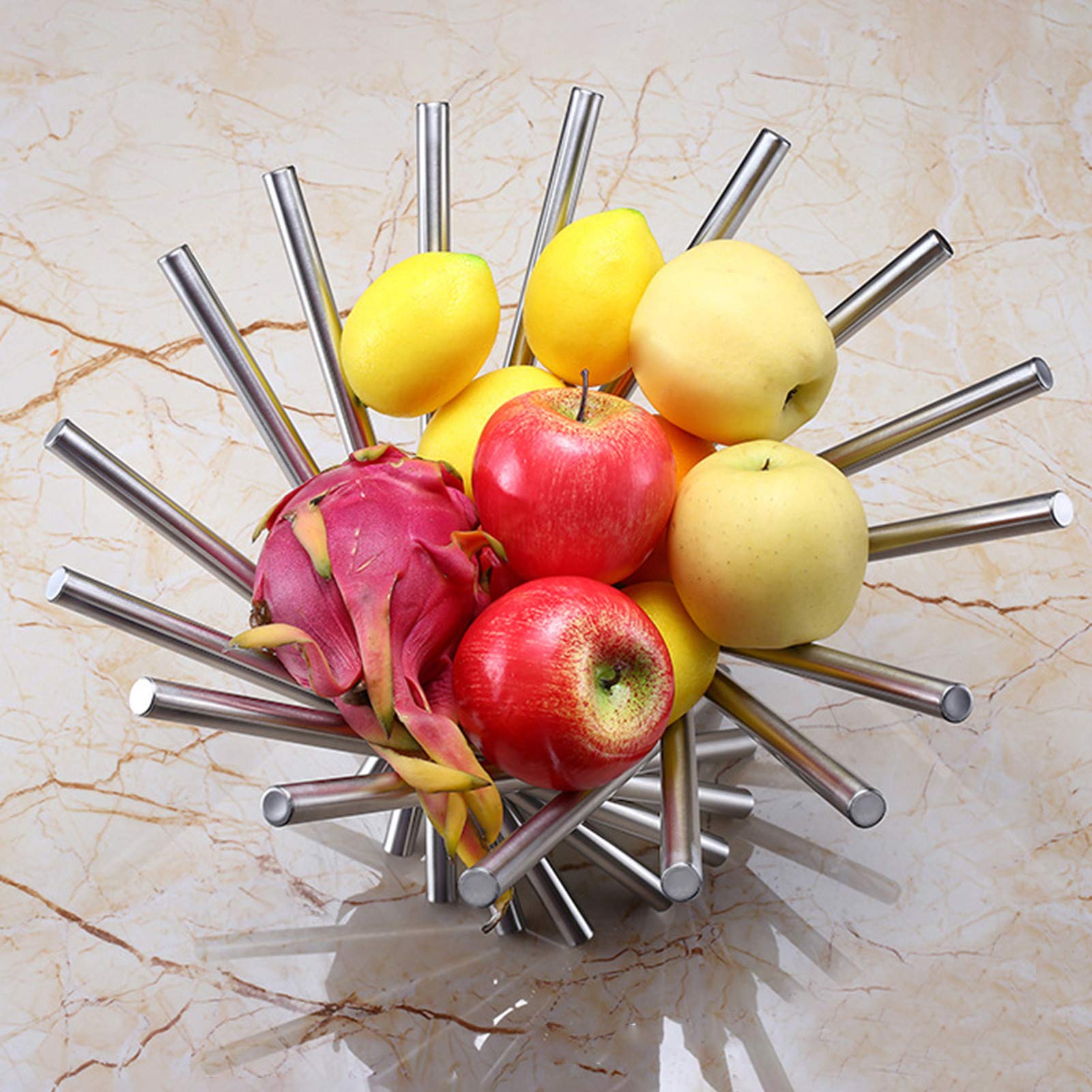 Stainless Steel Fruit Basket,Creative Fruit Bowl For Kitchen Worktop Dining Table Chrome Plated Fruit Holder With Large Capacity