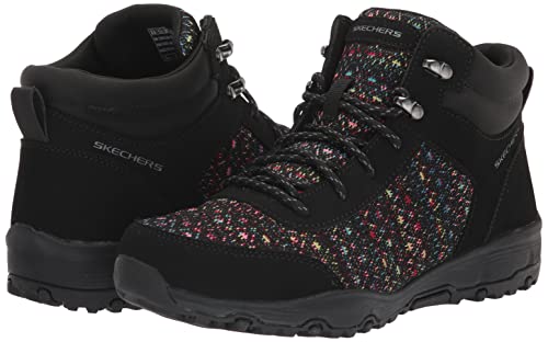 Skechers Women's Lace up Boot Hiking, Black Multi, 8.5