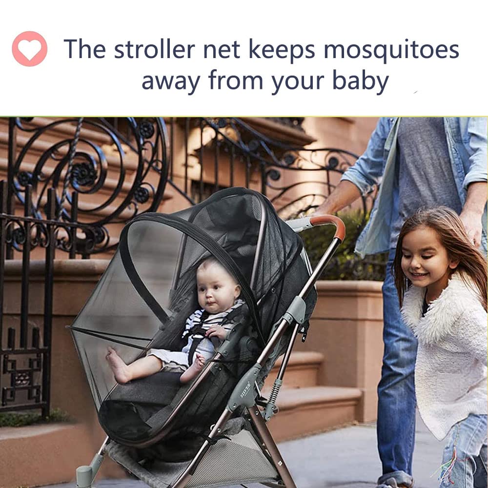 Stroller Bug net, Universal Mosquito net for Stroller, Unique Double Zipper Design-Great Accessories for Baby Stroller-Easy to Install and Portable-Fit for Graco Strollers, Car seat,Bassinet,Cradle