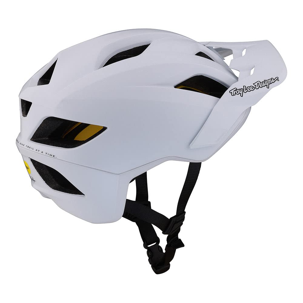 Troy Lee Designs Flowline Adult Bicycle Helmet MIPS EPP Lightweight Vented Adjustable Detachable Visor All Mountain Enduro, Gravel, Trail, BMX, Off-Road MTB (White, MD/LG)
