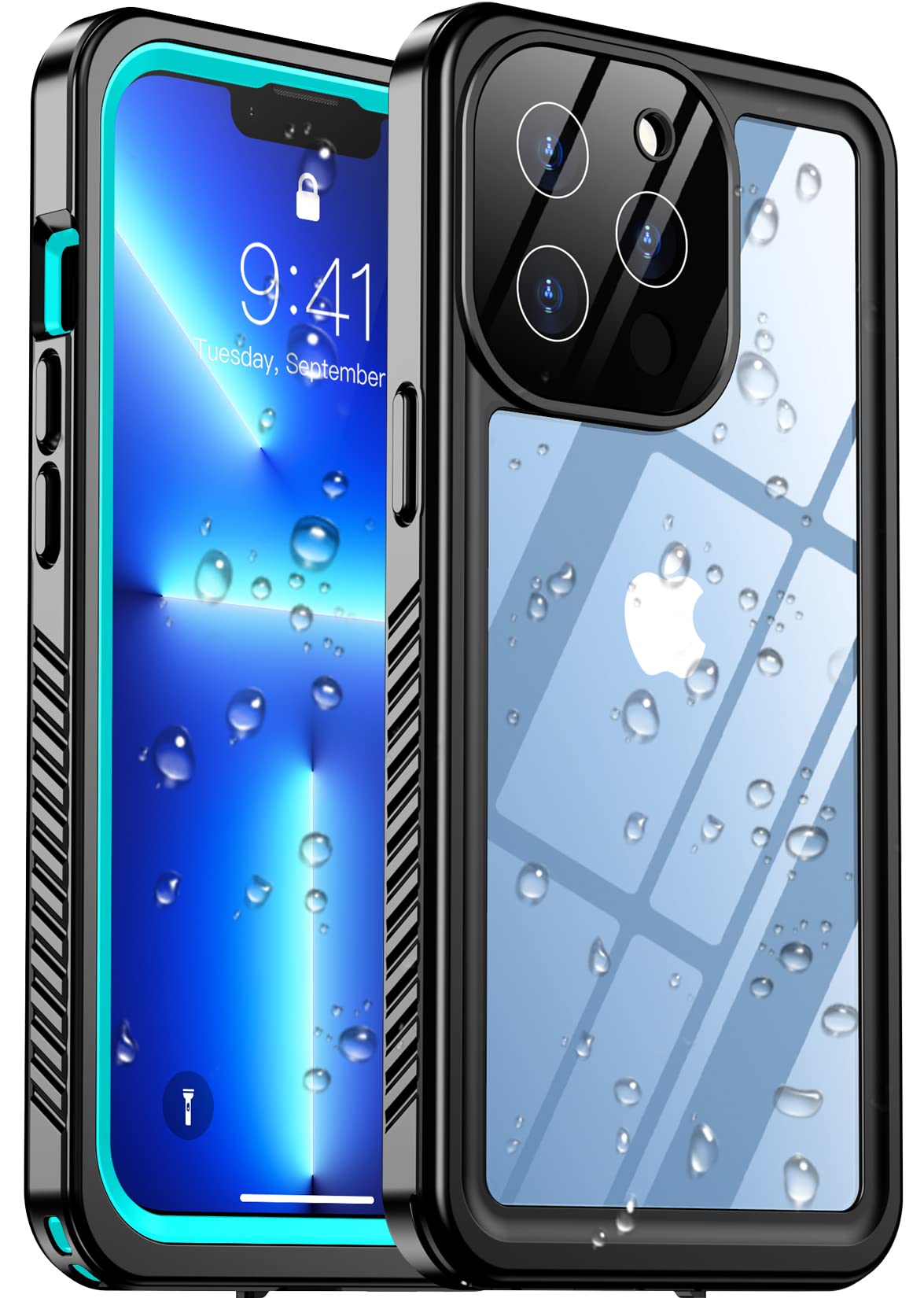 Temdan Compatible with iPhone 13 Pro Max Case Waterproof, Built in Screen Protector Full Body Rugged Heavy Duty Protection Anti-Scratch Shockproof Protective Case for iPhone 13 Pro Max 6.7 inch Teal