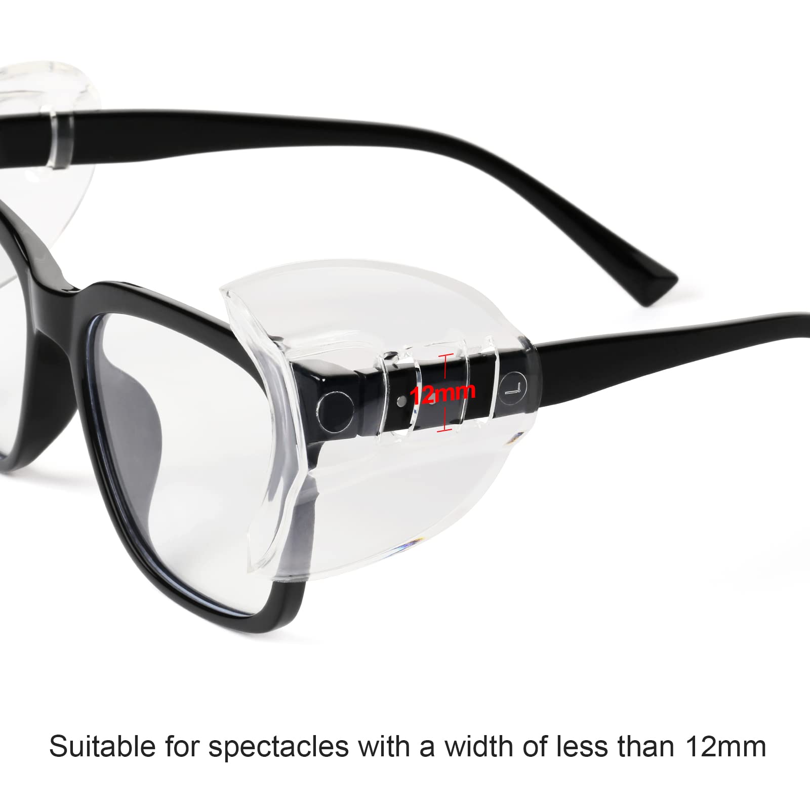 YunTuo 16 Pairs Eye Glasses Side Shields for Prescription Glasses, Slip on Clear Side Shield- Fits Small to Large Eyeglasses