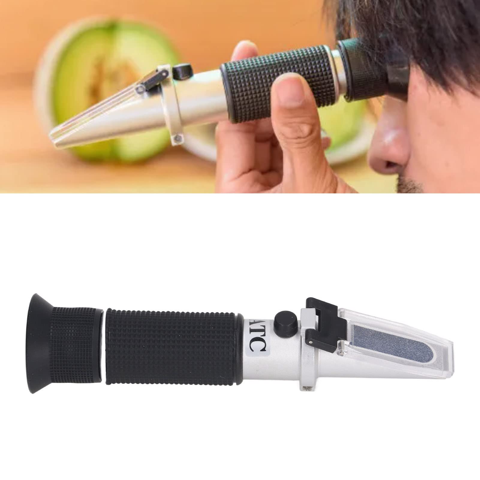Sugar Refractometer Tester, Wear Proof Lightweight 0β32% Brix Meter Refractometer ATC for Kitchen