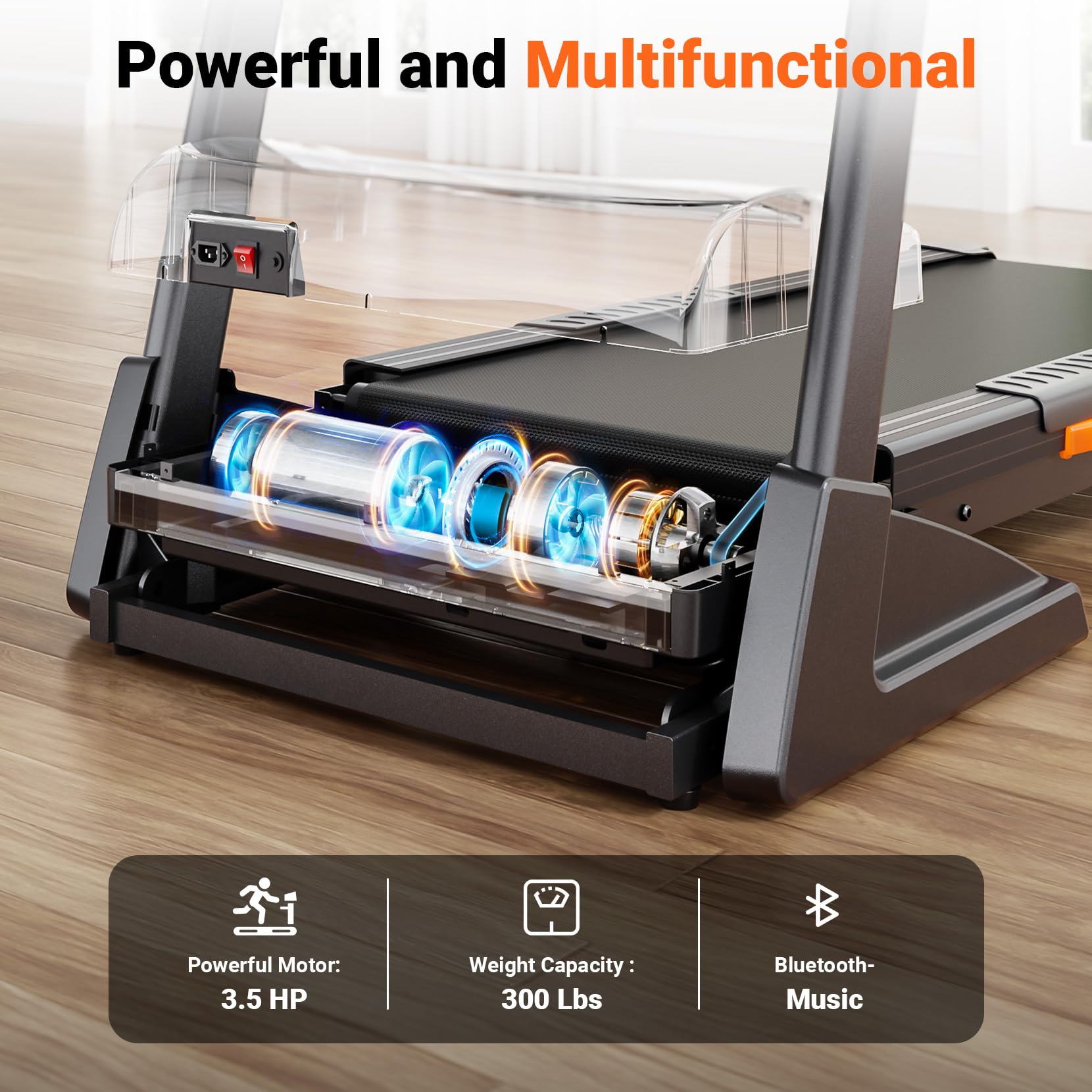 THERUN Treadmill Cover, Dustproof and Waterproof Protective Oxford Cloth Treadmill Cover for Folding Treadmill Gym Machine Black