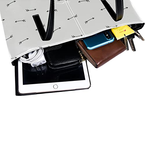 Women's Large Size Canvas Shoulder Bag Hobo Crossbody Handbag Casual Tote, Black White Painting Arrow