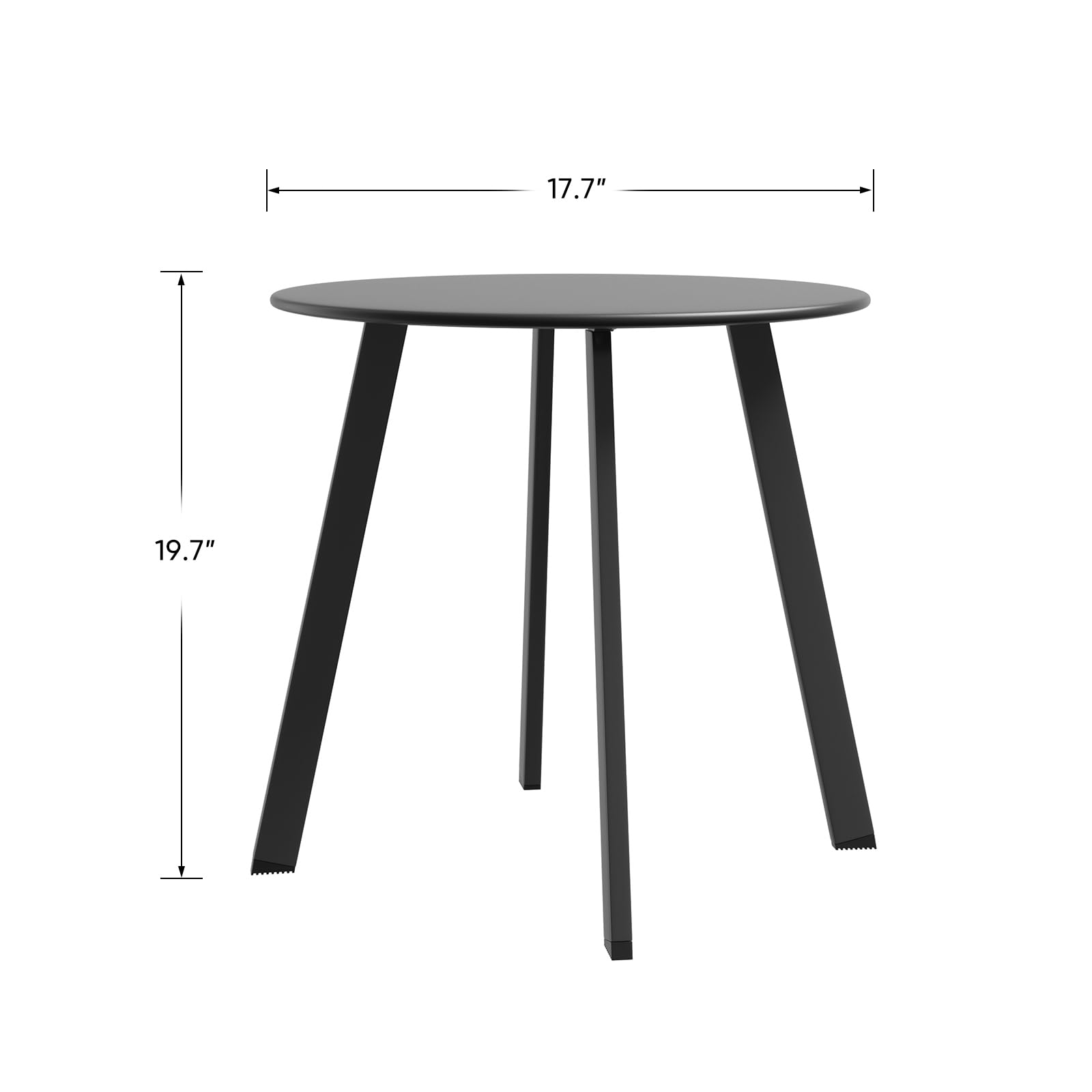 Nalupatio Patio Round Outdoor Coffee Table Side Table Round end Table Weather Resistant Steel Large/Normal Round End Table Outdoor Side Table for Balcony, Porch, Deck, Poolside Yard Garden