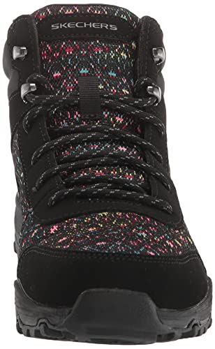 Skechers Women's Lace up Boot Hiking, Black Multi, 8.5