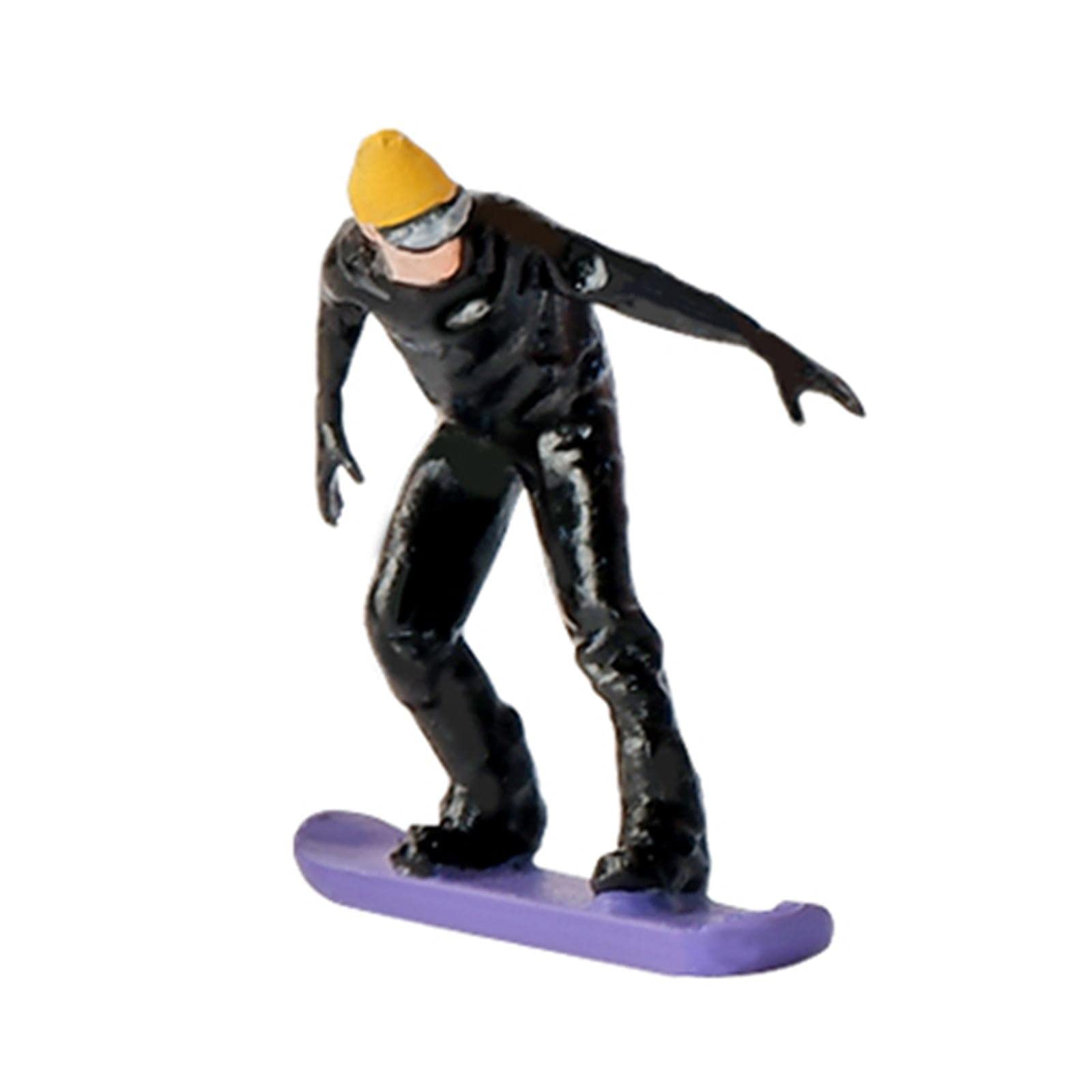 Vaveren 1/64 Scale Skiing Model People Figures Realistic Figures Tiny People Skier Figures Ornament for DIY Scene Diorama DIY Projects Layout Decor, Black