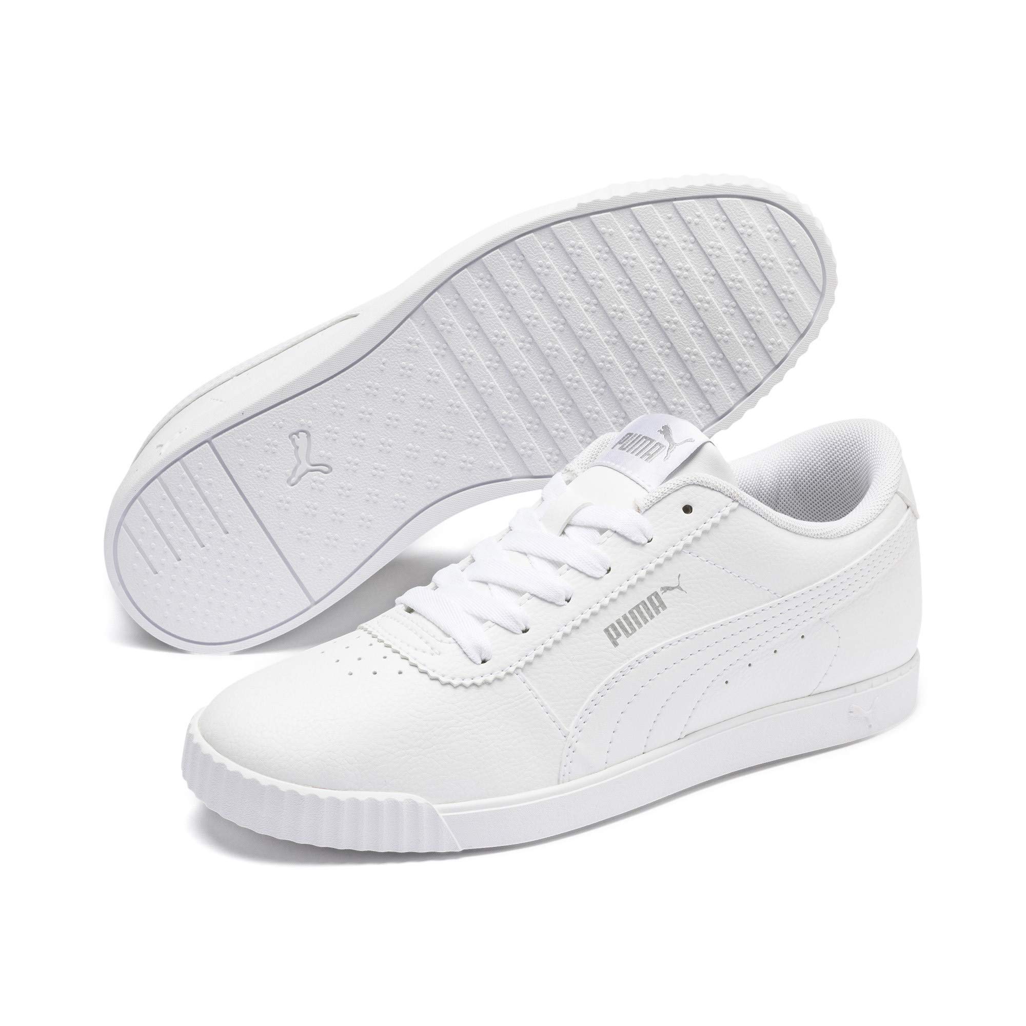 PUMA Women's Carina Slim SL Sneakers, White White, 7.5