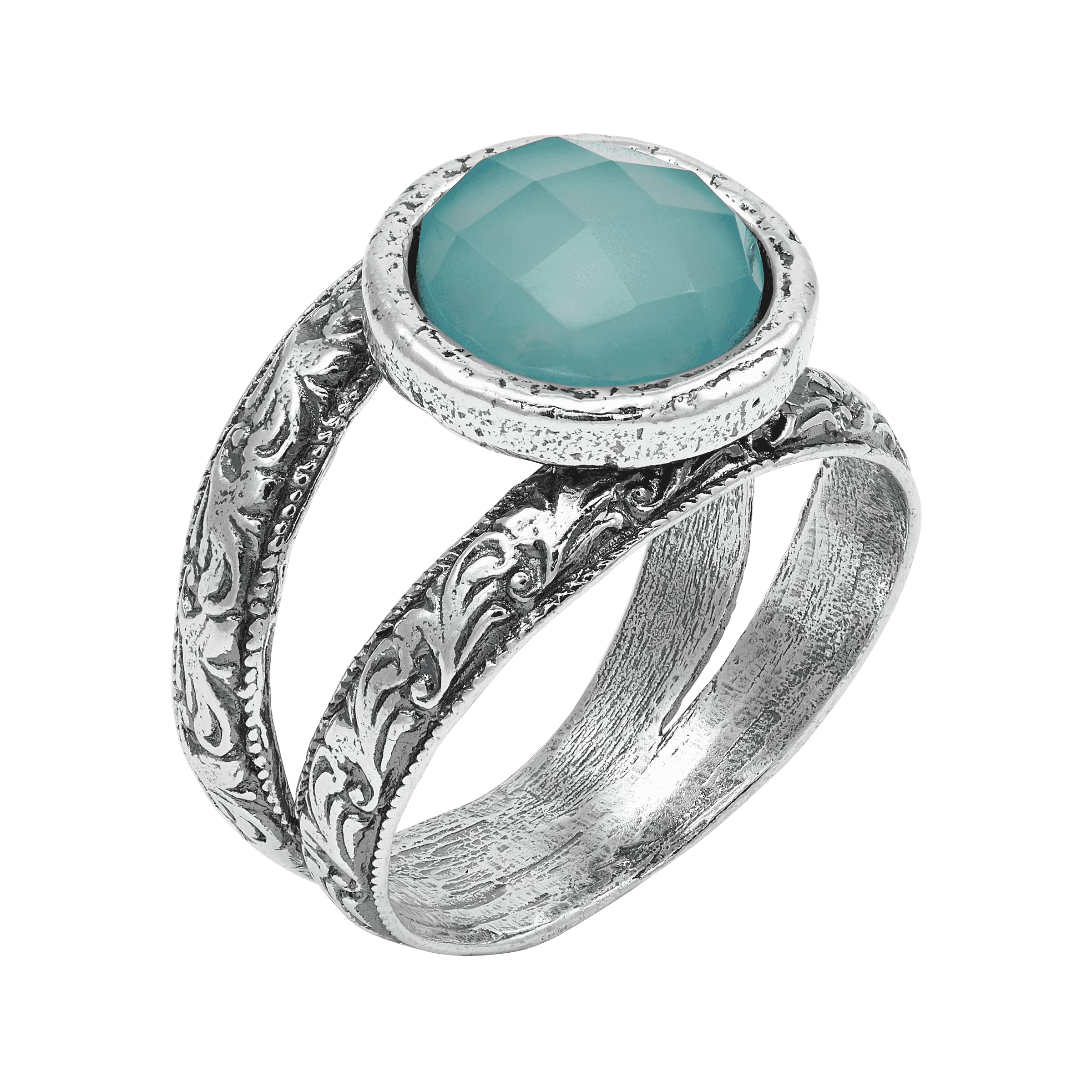 Silpada 'Double Happiness' Chalcedony Ring in Sterling Silver, Size 11, Size 11