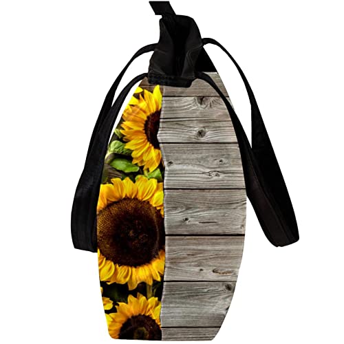 Women's Large Size Canvas Shoulder Bag Hobo Crossbody Handbag Casual Tote, Plank Sunflower