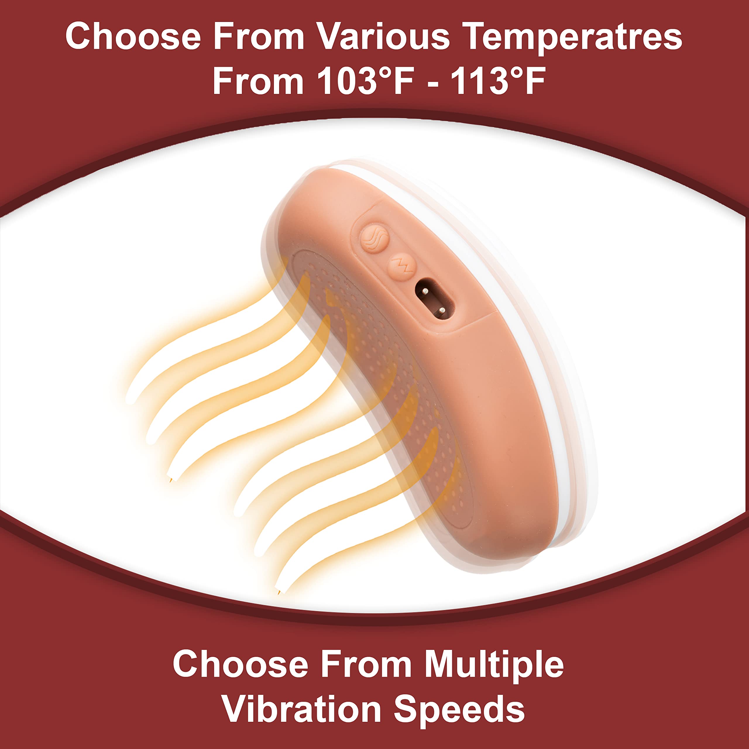 WELLCOMFORT 2-in-1 Warming Lactation Massager, Adjustable Heat & Vibration Modes for Clogged Milk Ducts, Pumping and Breastfeeding Essential, FSA/HSA Eligible (2 Pack)