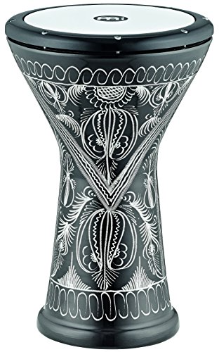 Meinl Percussion Aluminum Bass Doumbek Egyptian Goblet Drum, Hand Engraved — Made in Turkey — Synthetic Head, 2-Year Warranty (HE-3218)
