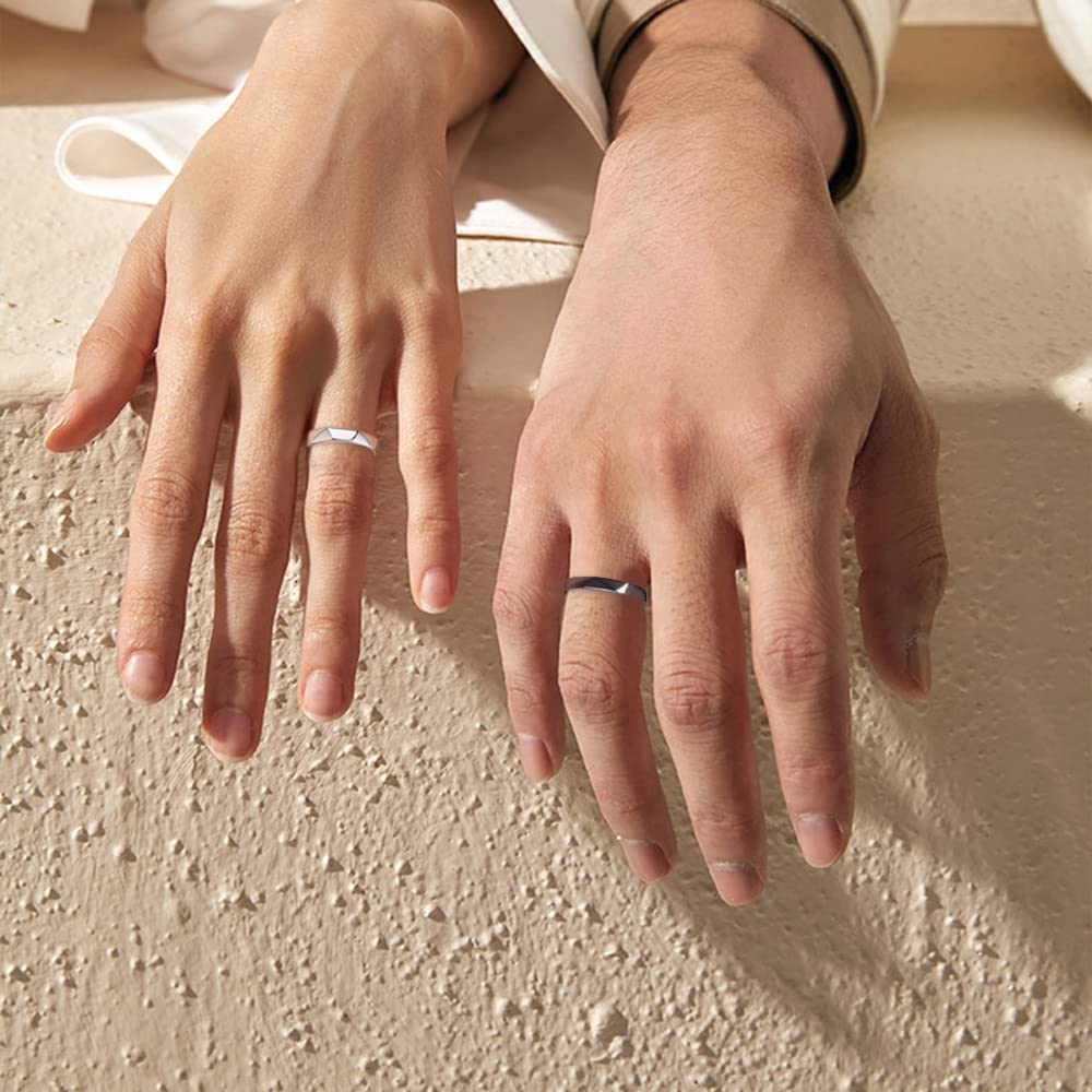 Vxddy Couple Rings Him and Her Couples Matching Promise S925 Sterling Silver Adjustable Ring Engagement Marry Wedding Band Cute Gifts