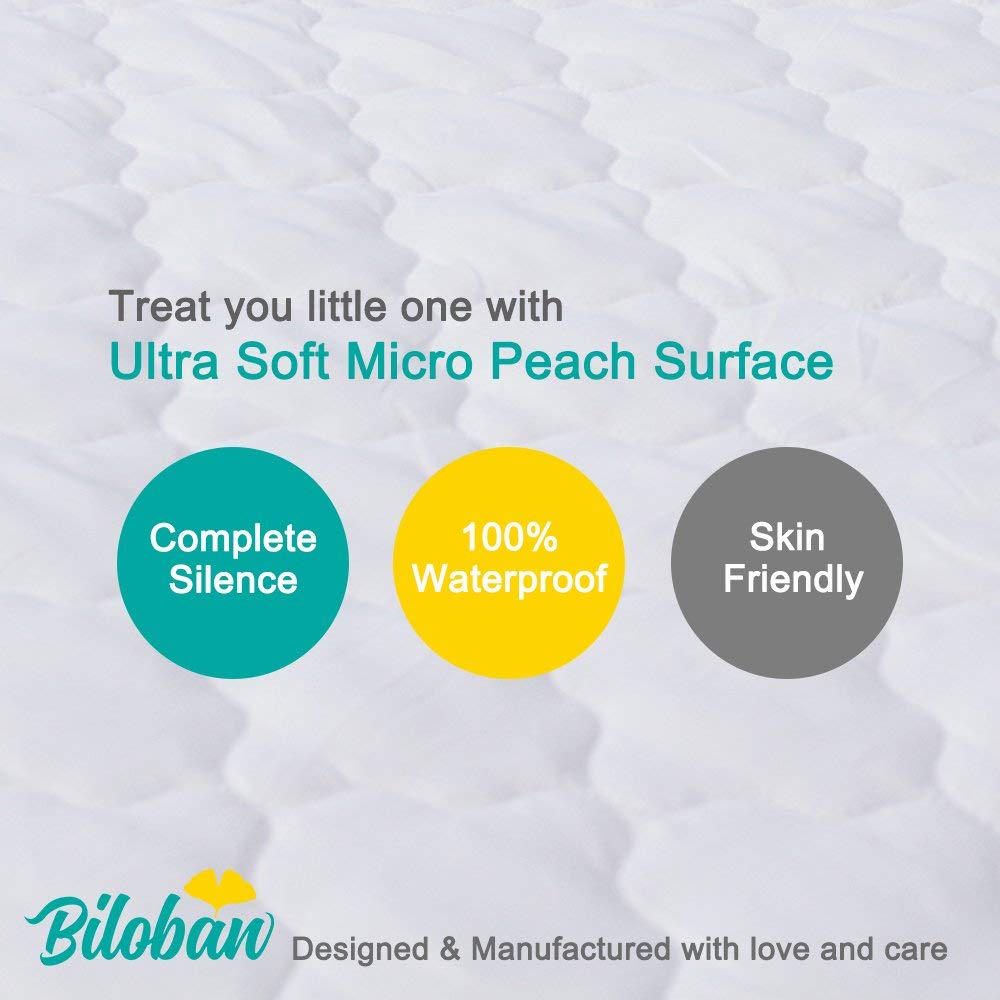 Waterproof Crib Mattress Protector & Bassinet Sheets Compatible with Fisher-Price On-The-Go Baby Dome, 2 Pack, 100% Jersey Knit Cotton