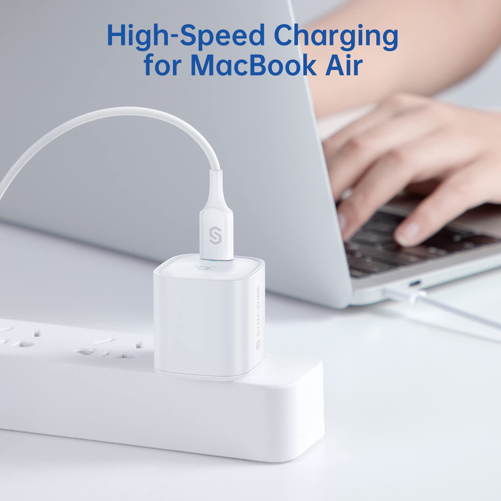 Syncwire PD 30W USB C Charger PPS Ultra Fast Wall Charger GaN III Power Adapter USBC Plug for 14 13 12 Pro Max, Google Pixel 6, Samsung Galaxy S22, iPad, MacBook Air (Cable Not Included)