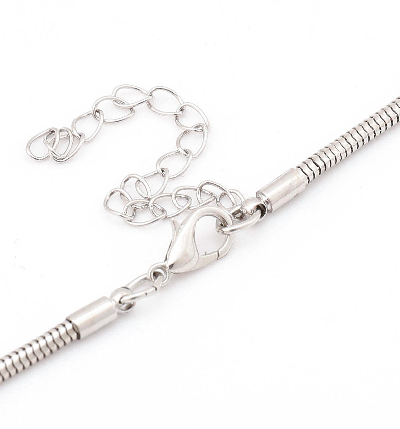 NVENF Long Sweater Chain Double Circle Pendant Necklace Bold Snake Chain Women Statement Necklace (Silver-tone)