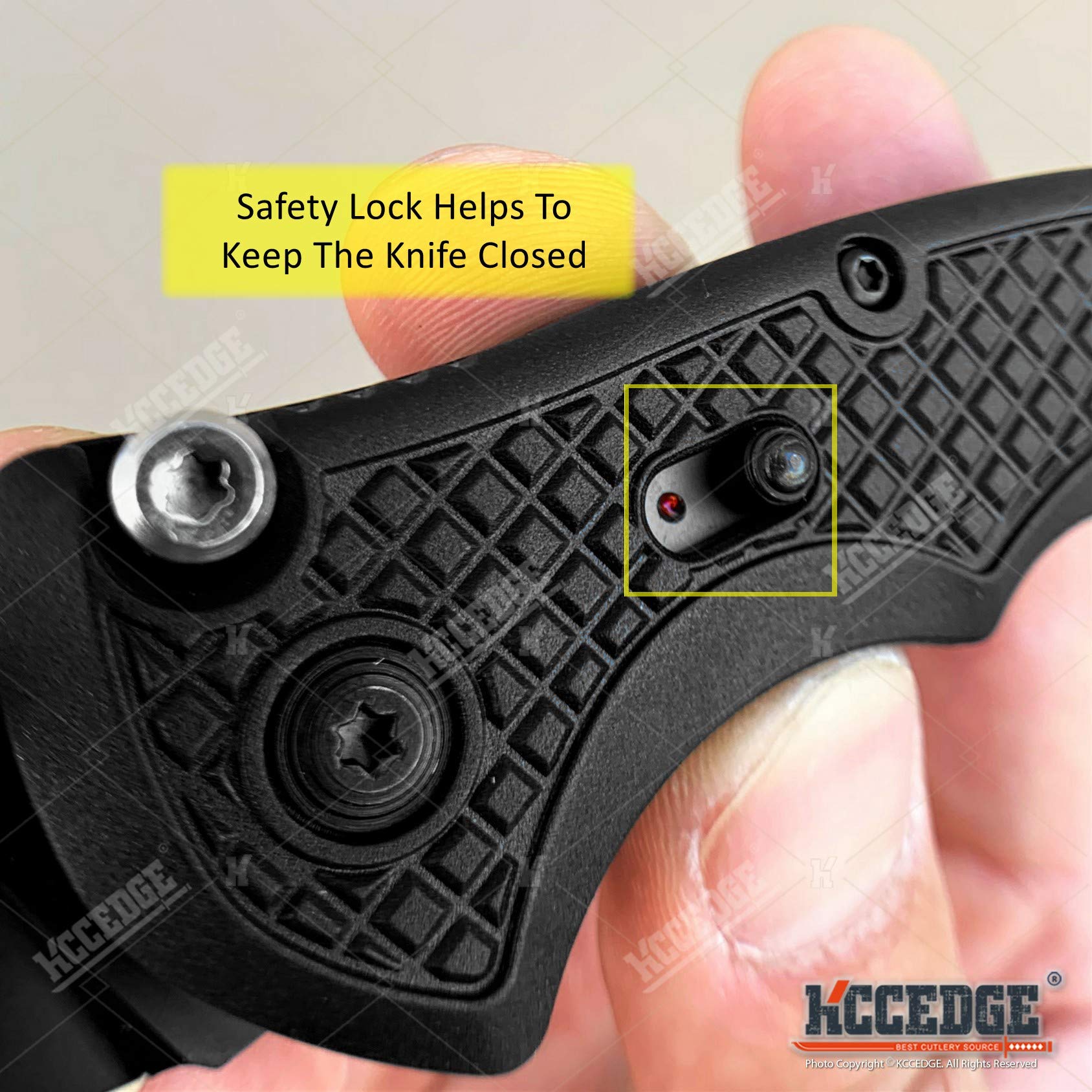 Pocket Knife Camping Accessories Survival Kit 8" Tactical Knife Black Oxide 440 Stainless Steel Blade Using a Modified Lock Back And Safety Lock Design Hunting Knife Camping Gear 79774