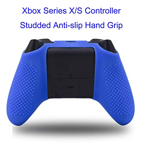 Skin for Xbox Series Controller,Hikfly Cover for Xbox S X/S Controller Grips Case Non-Slip Studded Silicone Controller Cover with 4pcs Thumb Grips Caps(Blue)