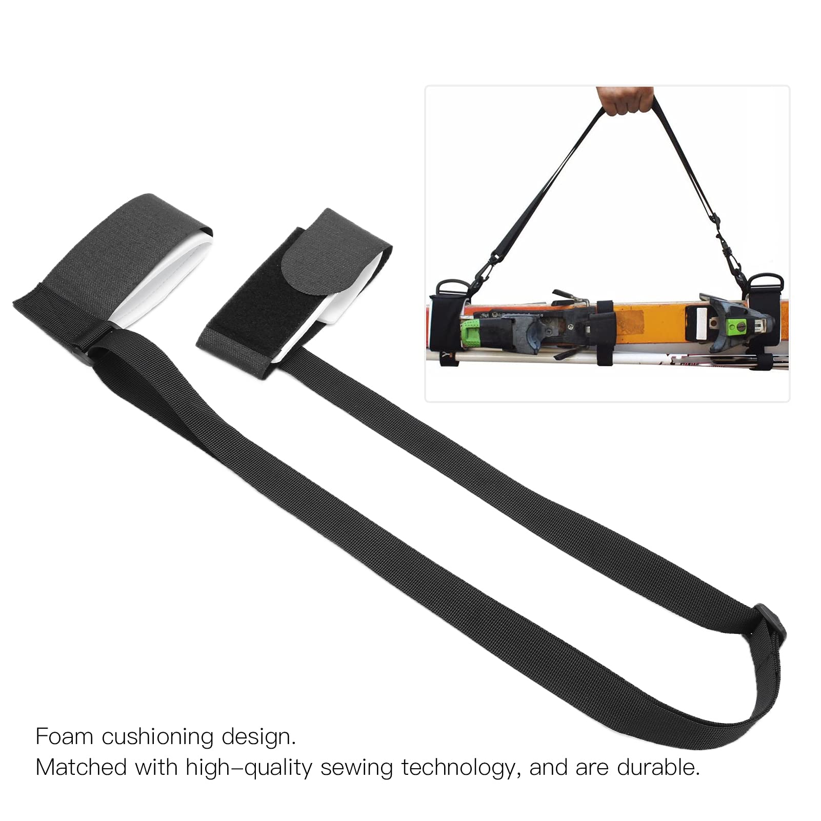 Ski Wraps Ties, Save Effort Adjustable Ski Carrier Strap Nylon for Ski Equipment