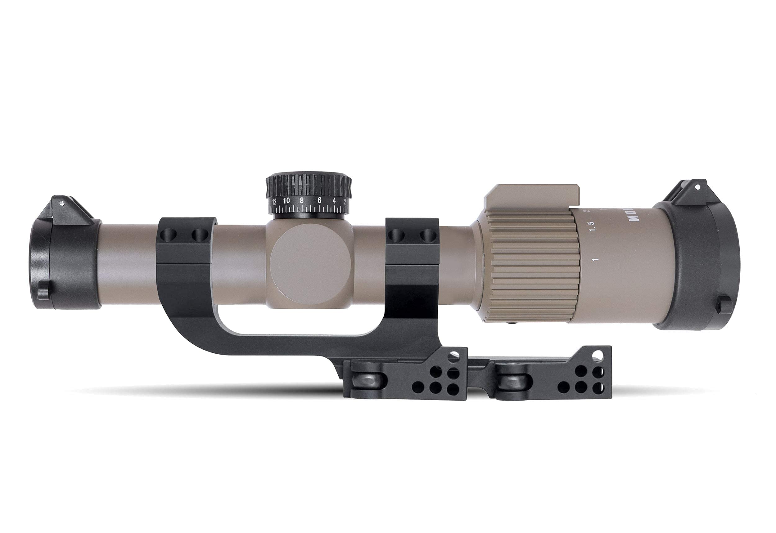 Monstrum Alpha Series 1-6x24 First Focal Plane FFP Rifle Scope with MOA Reticle | Flat Dark Earth | ZR302 Quick Release Scope Mount | Bundle
