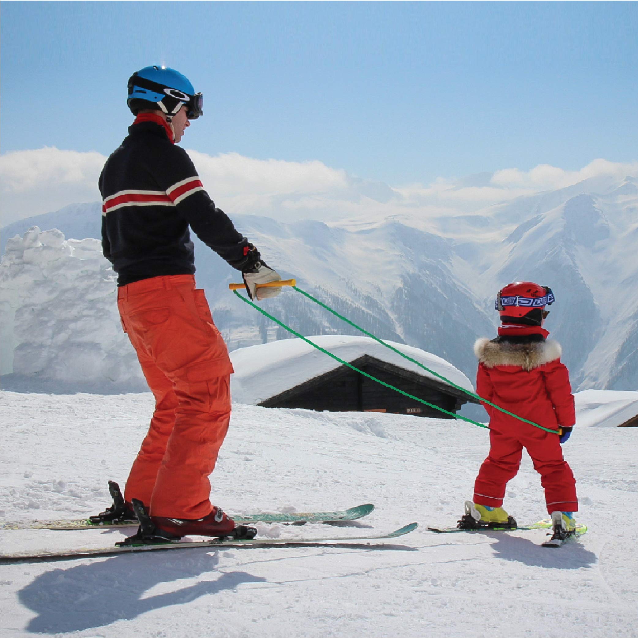 Slope Ropes Kids Ski Trainer to Teach Kids to Downhill Ski Safely with Proper Posture, Simple Harness Free Design, Fun for Parents and Kids (Blue/Pink)