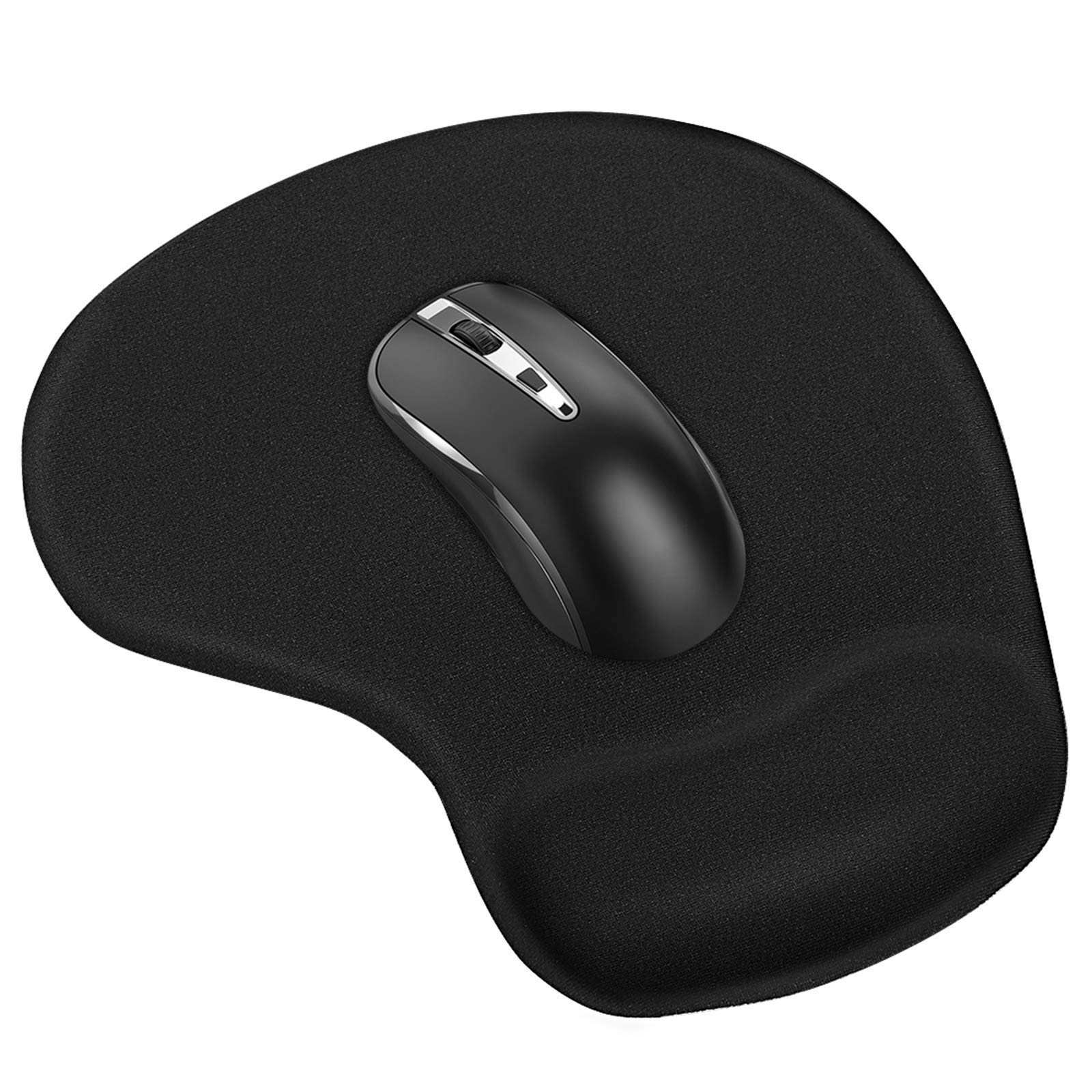 Office & Gaming Mouse Pad with Wrist Support Gel Cushion Rest Desk Mat for Desktop Computer, Laptop, MacBook, Notebook Magic Mouse Keyboard Home, Game Accessories GMP40 9.1 X 7.1 in- Black