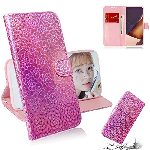 Mobile Phone Case Bag for Samsung Galaxy Note20 Ultra Solid Color Colorful Magnetic Buckle Horizontal Flip PU Leather Case with Holder & Card Slots & Wallet & Lanyard Back Cover Case (Color : Pink)