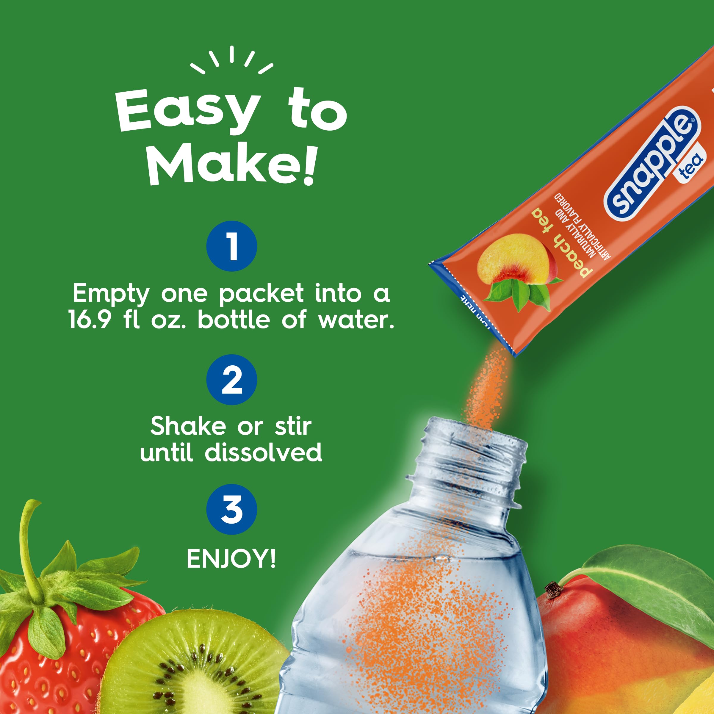 Snapple Tea β Sugar Free & Delicious, Made with Natural Flavors (Peach, 72 Sticks)