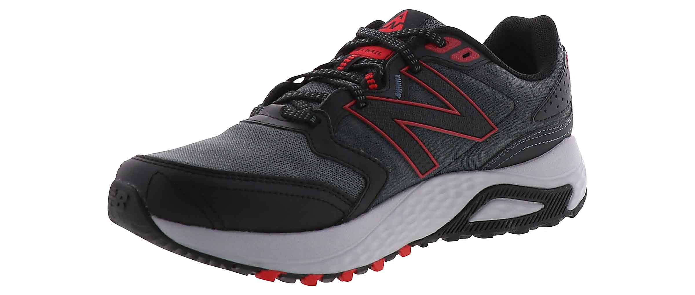 New Balance Men's 410 V7 Running Shoe, Ocean Grey/Black/Velocity Red, 12 X-Wide
