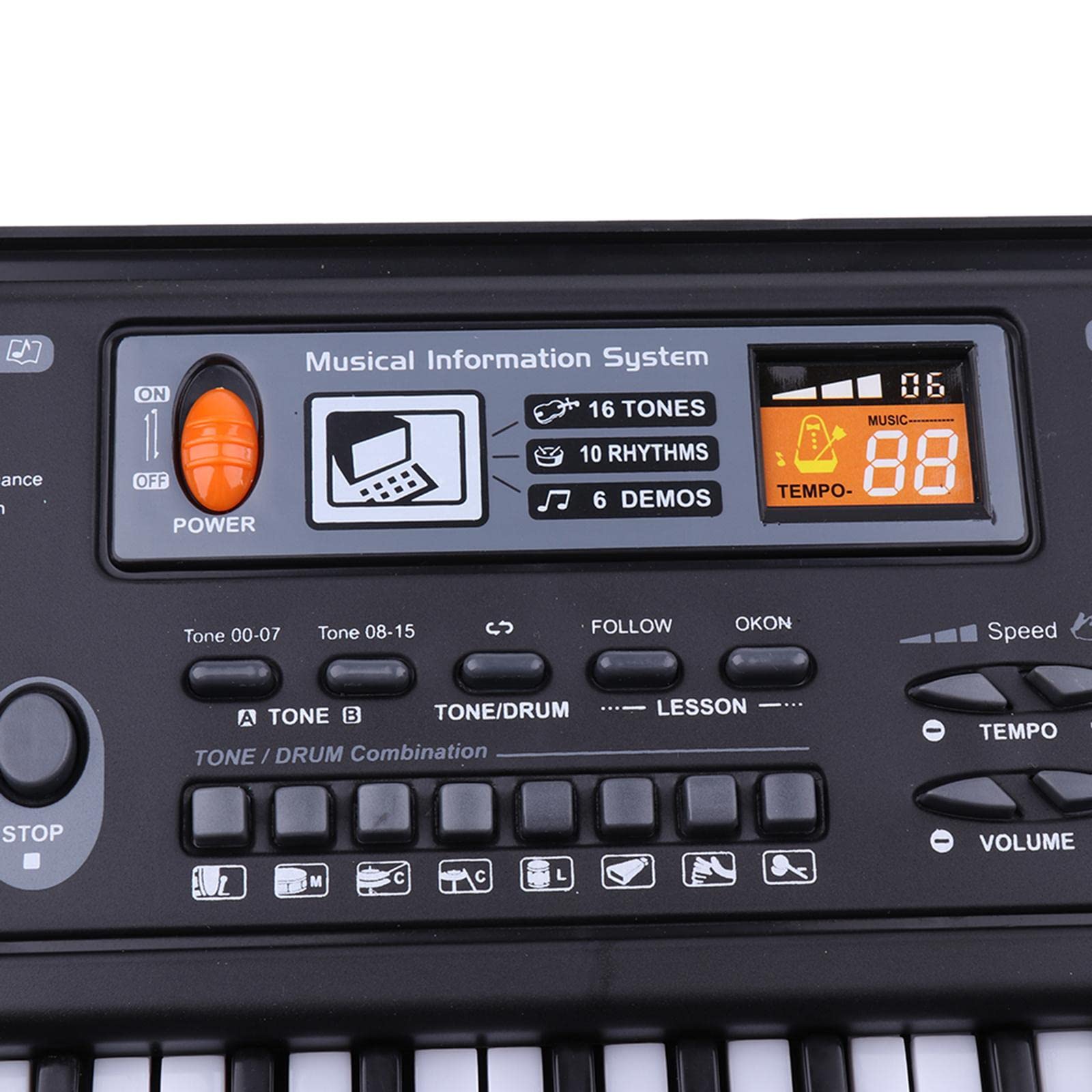Simhoa 61-Key Digital Piano Keyboard with Microphone USB Rechargable for Bar Stage